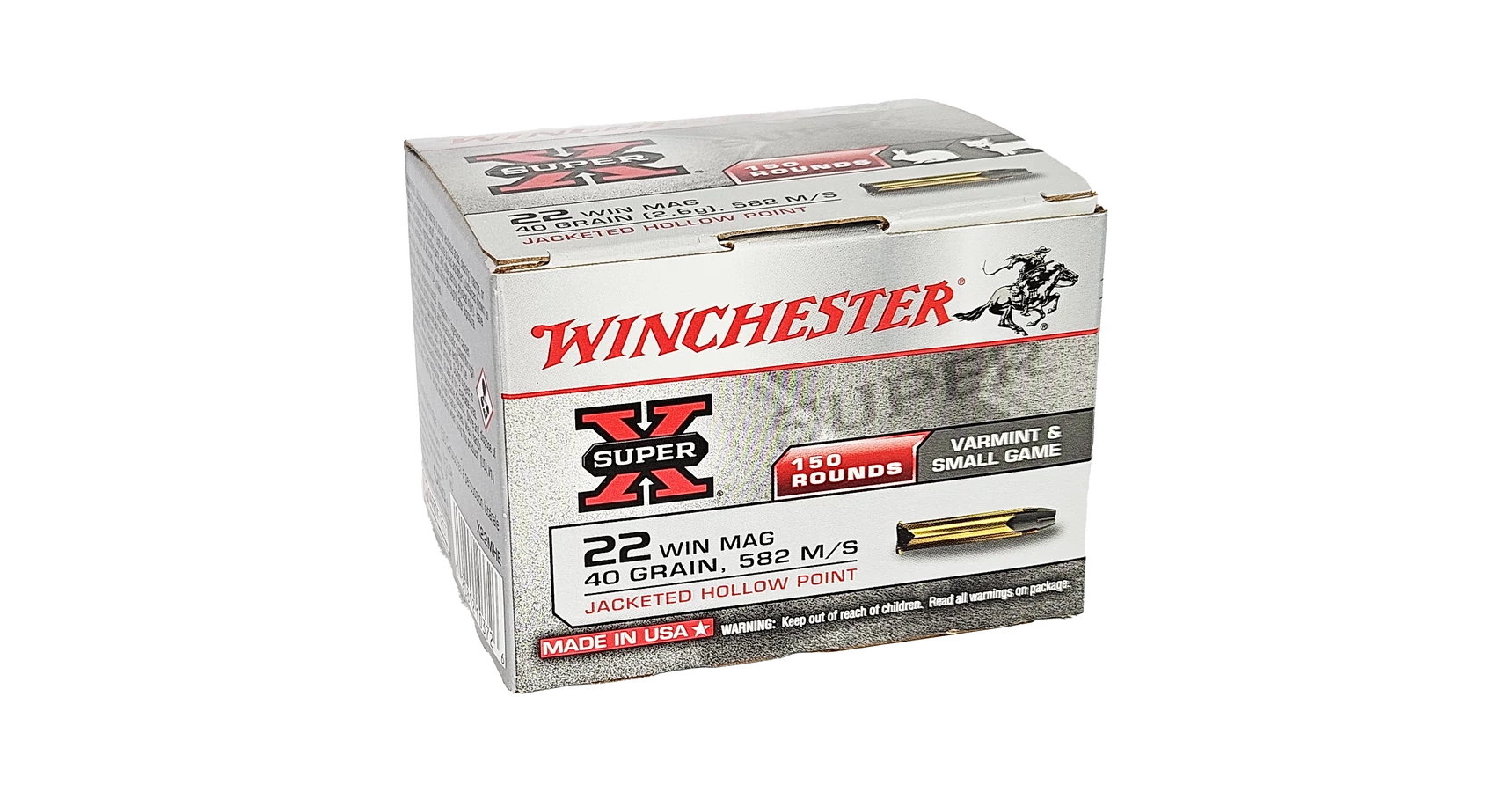 Winchester Super-X .22 WMR 2,6g/40 gr JHP lőszer, 150 db/dob | Fegyver ...